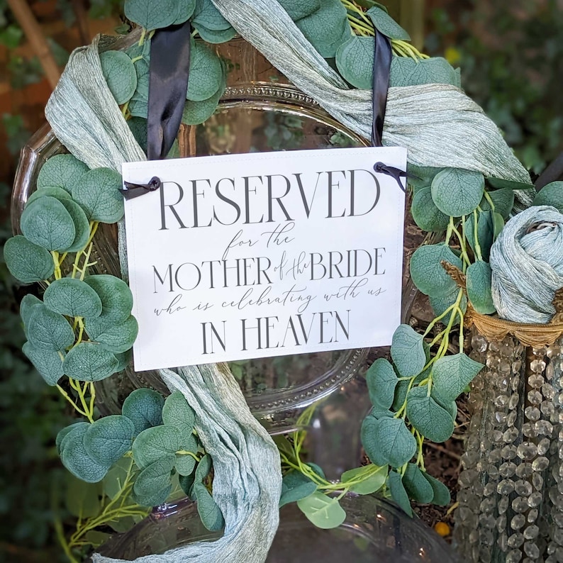 Mother of the Bride Memorial Sign for Wedding Chair Banner - Etsy