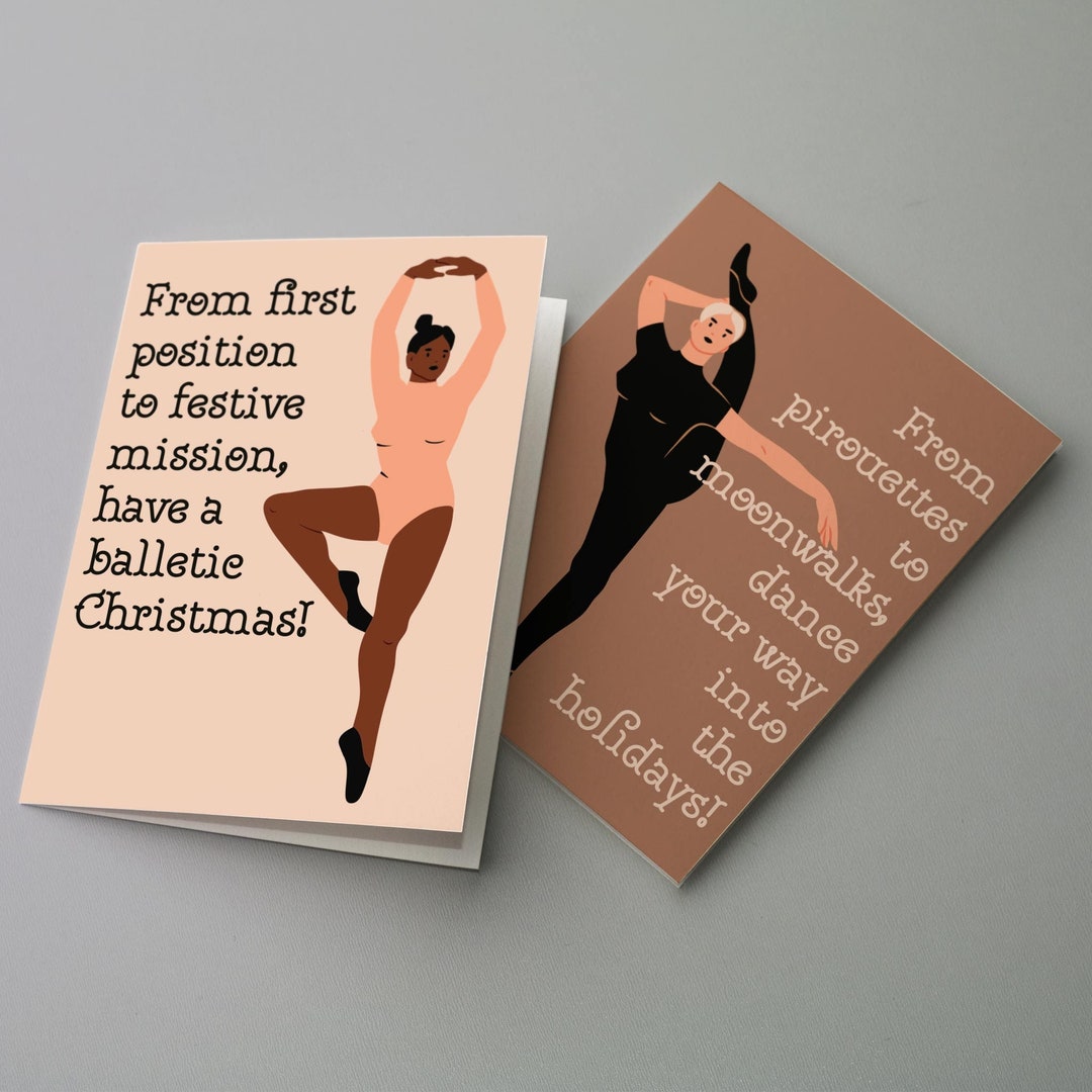 24 Ballet Dancers Christmas Cards in 4 Diverse Styles With Envelopes - Etsy