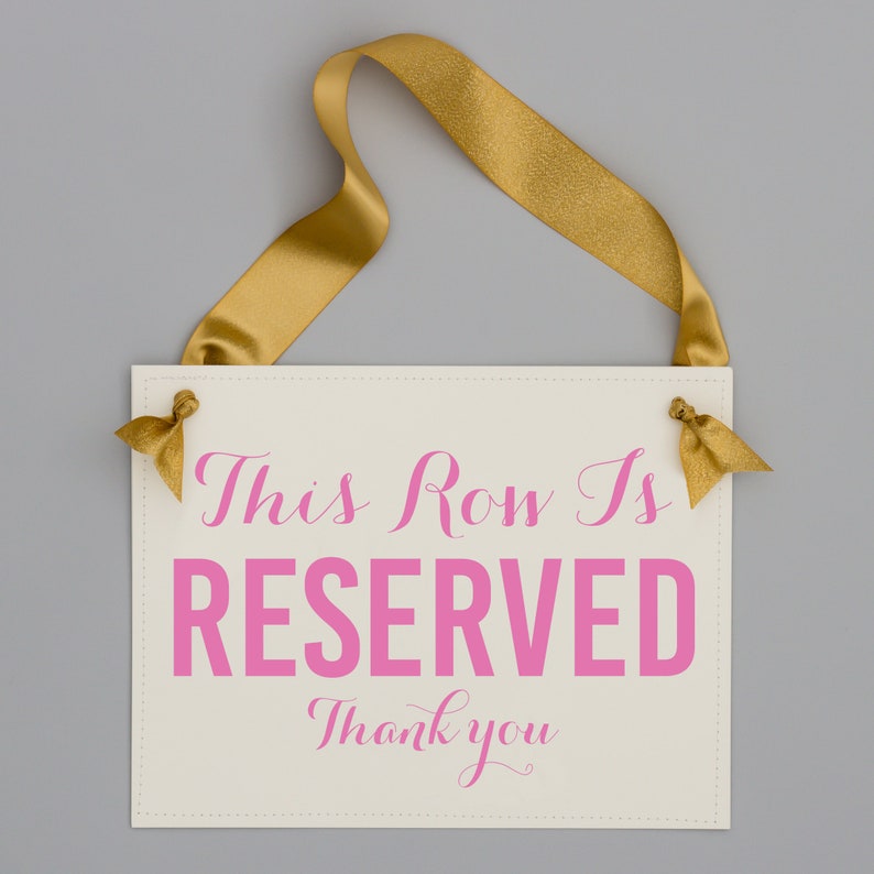 Reserved Row Sign This Row Is Reserved Sign Reserved Chair | Etsy