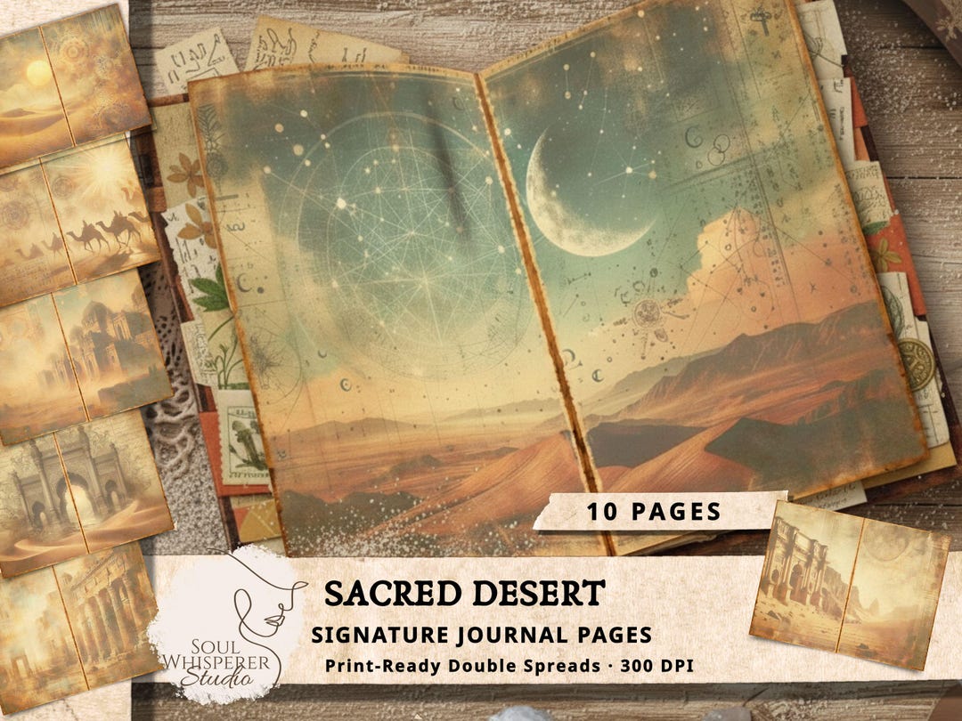 Sacred Desert Junk Journal Pages, Distressed Vintage Grunge Printable ...