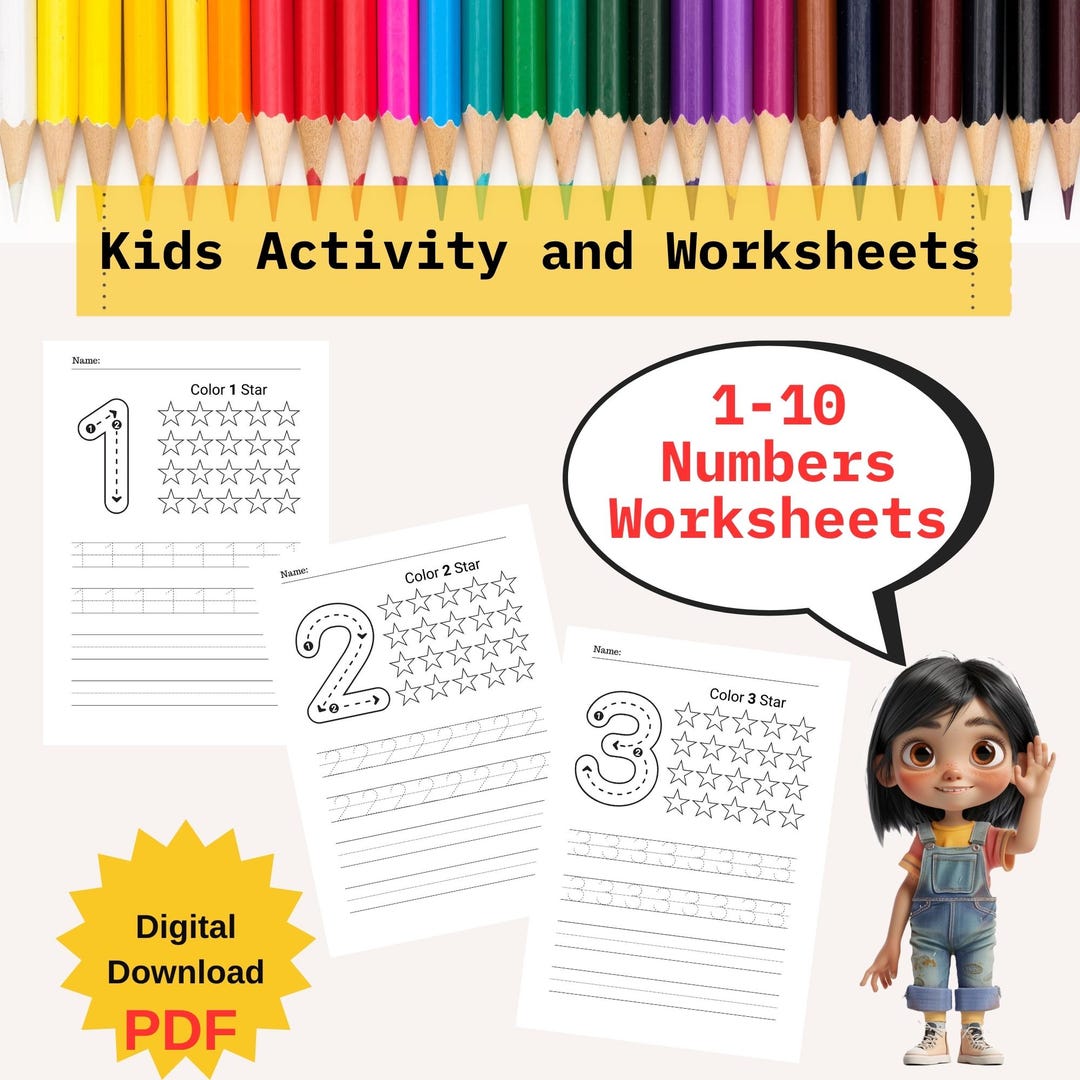Printable Number Tracing Worksheets 1–10 | Counting & Writing Practice ...