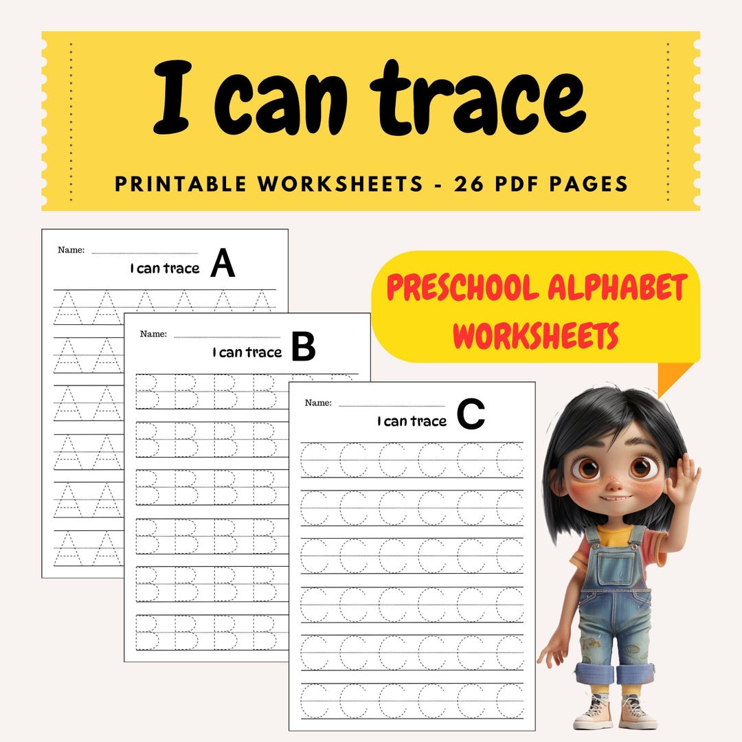 I Can Trace – Alphabet Tracing Worksheets for Kids | 26 PDF Pages ...