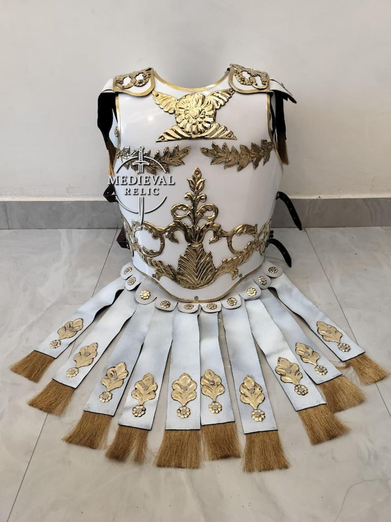 Medieval White Steel Roman Muscle Cuirass Medieval SPQR Knight Chest ...