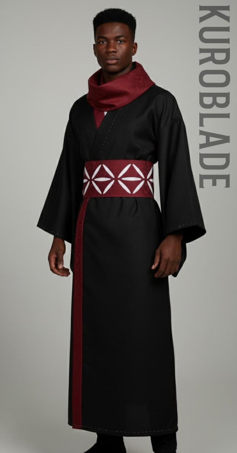 Sukuna Inspired Kimono Robe | Black and Maroon Cosplay Jacket | Jujutsu ...