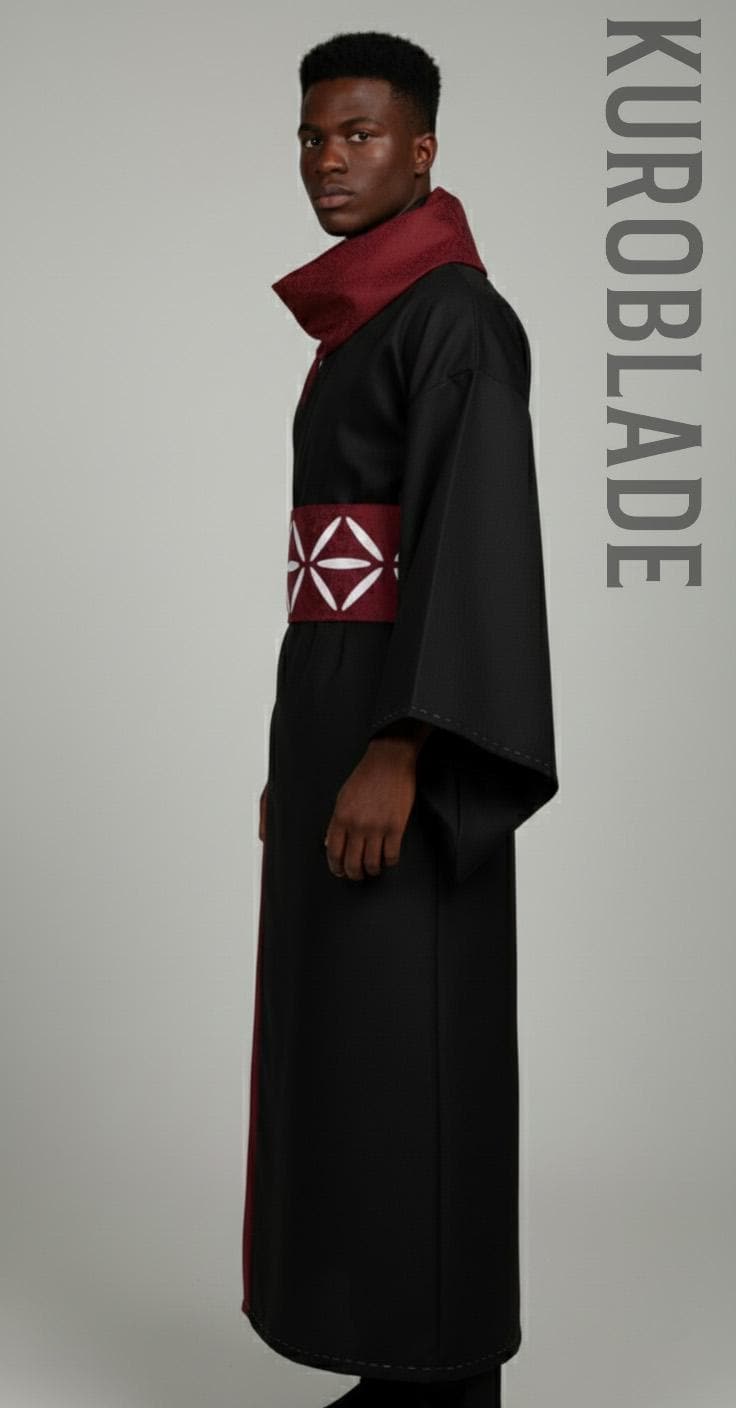 Sukuna Inspired Kimono Robe | Black and Maroon Cosplay Jacket | Jujutsu ...