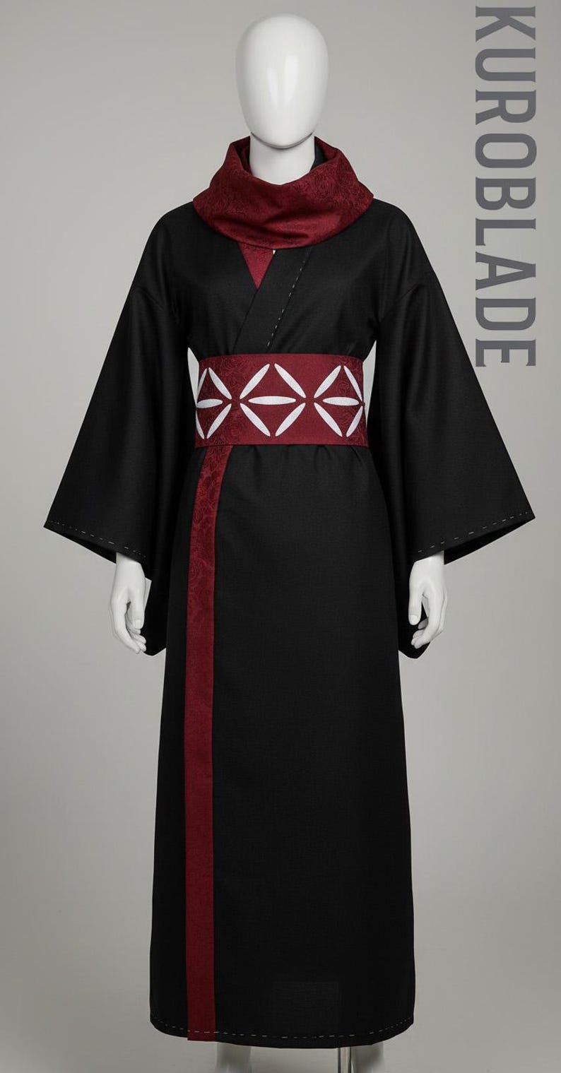 Sukuna Inspired Kimono Robe | Black and Maroon Cosplay Jacket | Jujutsu ...