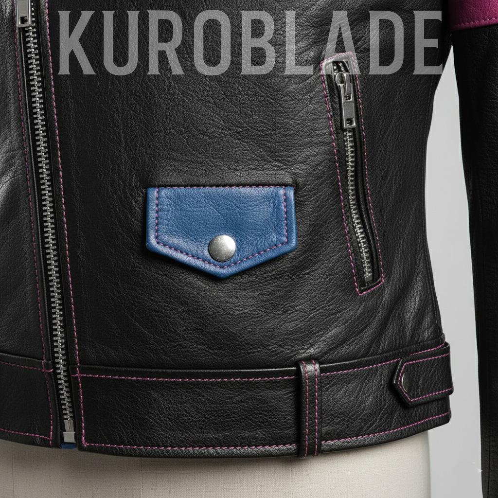 Arcane Jinx Inspired Leather Biker Jacket | Blue & Black Highquality ...