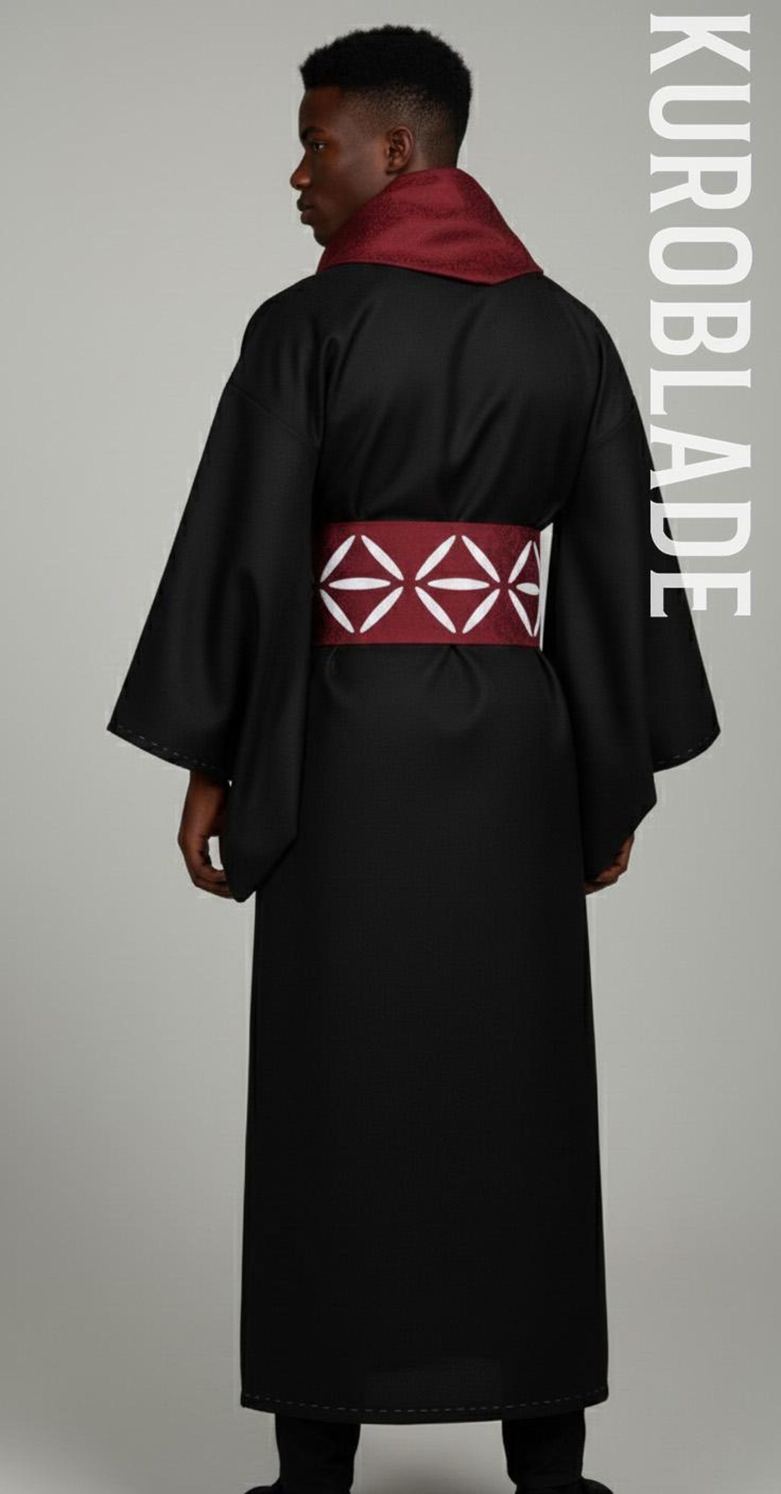 Sukuna Inspired Kimono Robe | Black and Maroon Cosplay Jacket | Jujutsu ...