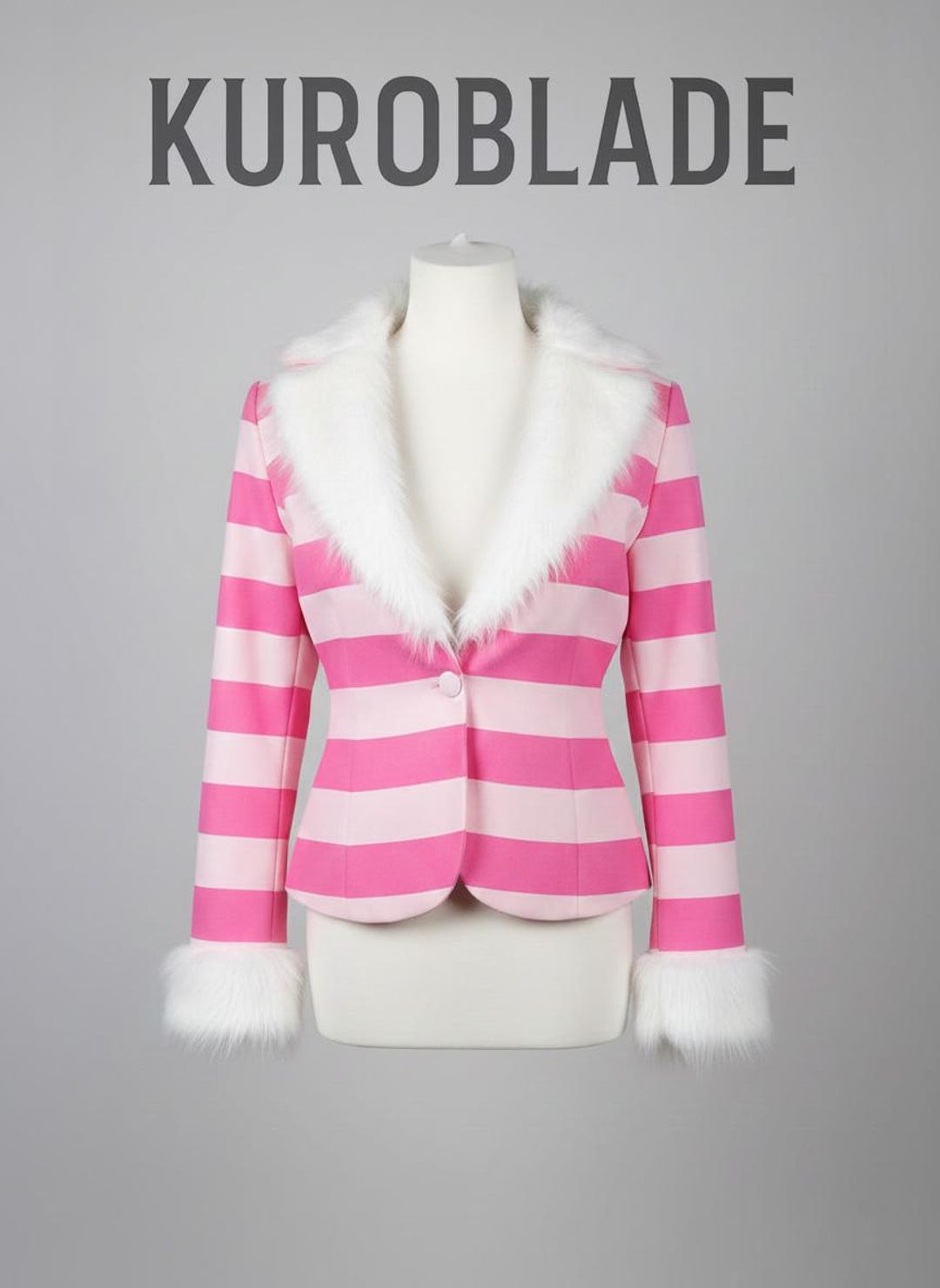 Angel Dust Cosplay Leather Jacket | Hazbin Hotel Pink Striped Blazer ...