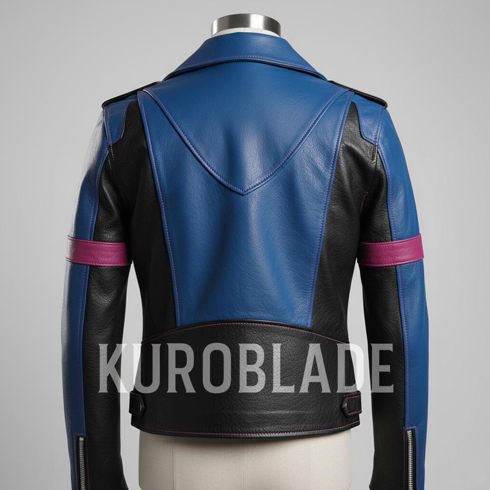 Arcane Jinx Inspired Leather Biker Jacket | Blue & Black Highquality ...
