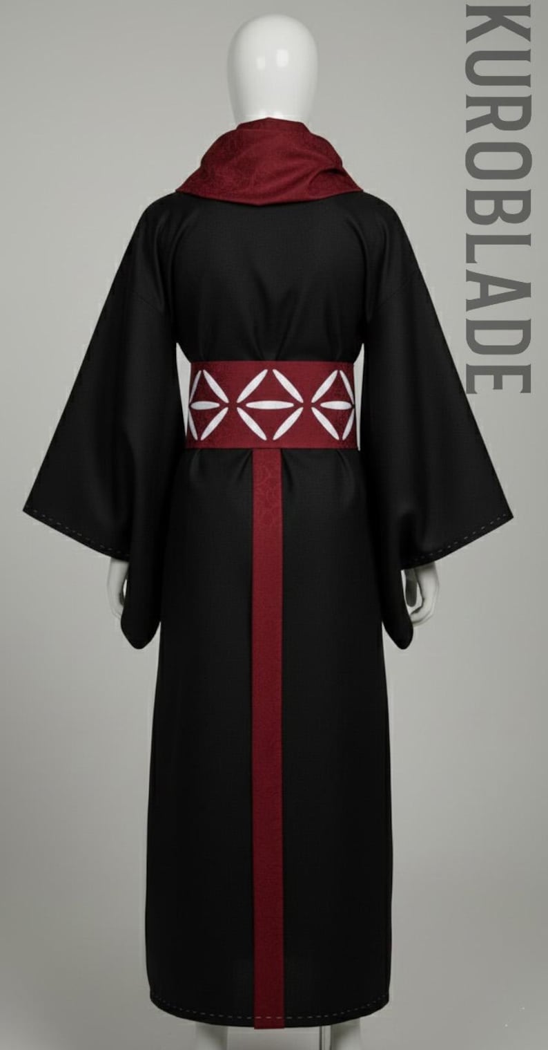 Sukuna Inspired Kimono Robe | Black and Maroon Cosplay Jacket | Jujutsu ...