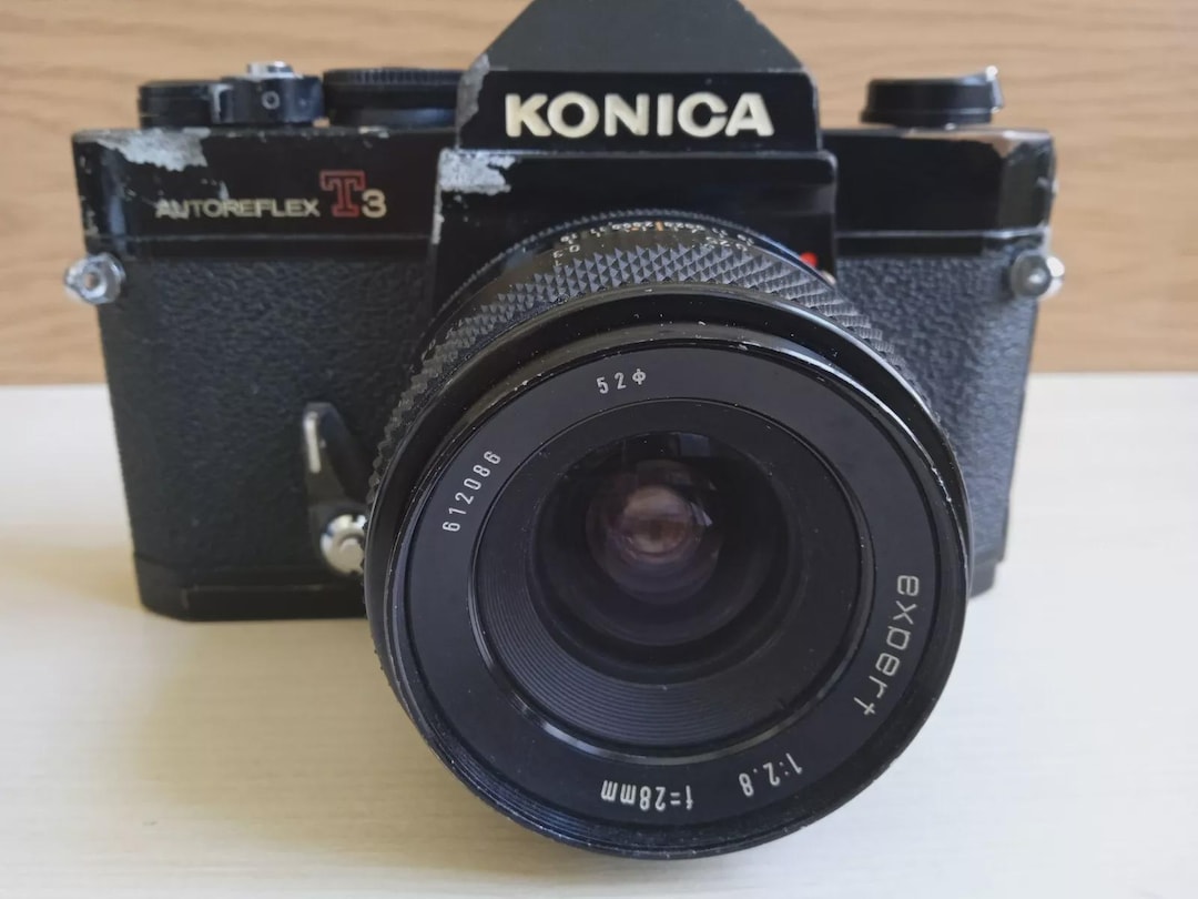Konica Autoreflex T3 Film Camera W/ Expert 28mm Lens - Tested Working ...