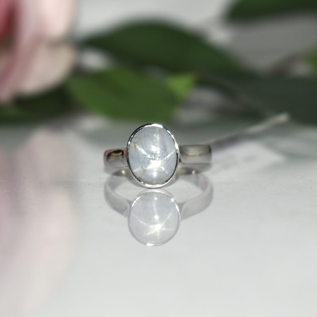 Positive Power 100% Natural Star Sapphire Ring Classic Astrological ...