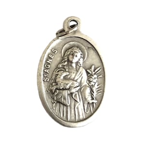 St Agnes Medal Catholic Rosary Parts Gifts 1" - Etsy