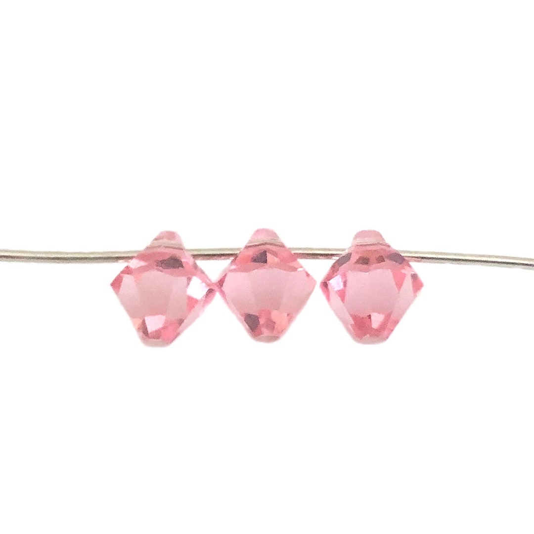 Swarovski Crystal Bicone Top Drilled Beads 6301 Light Rose - Etsy