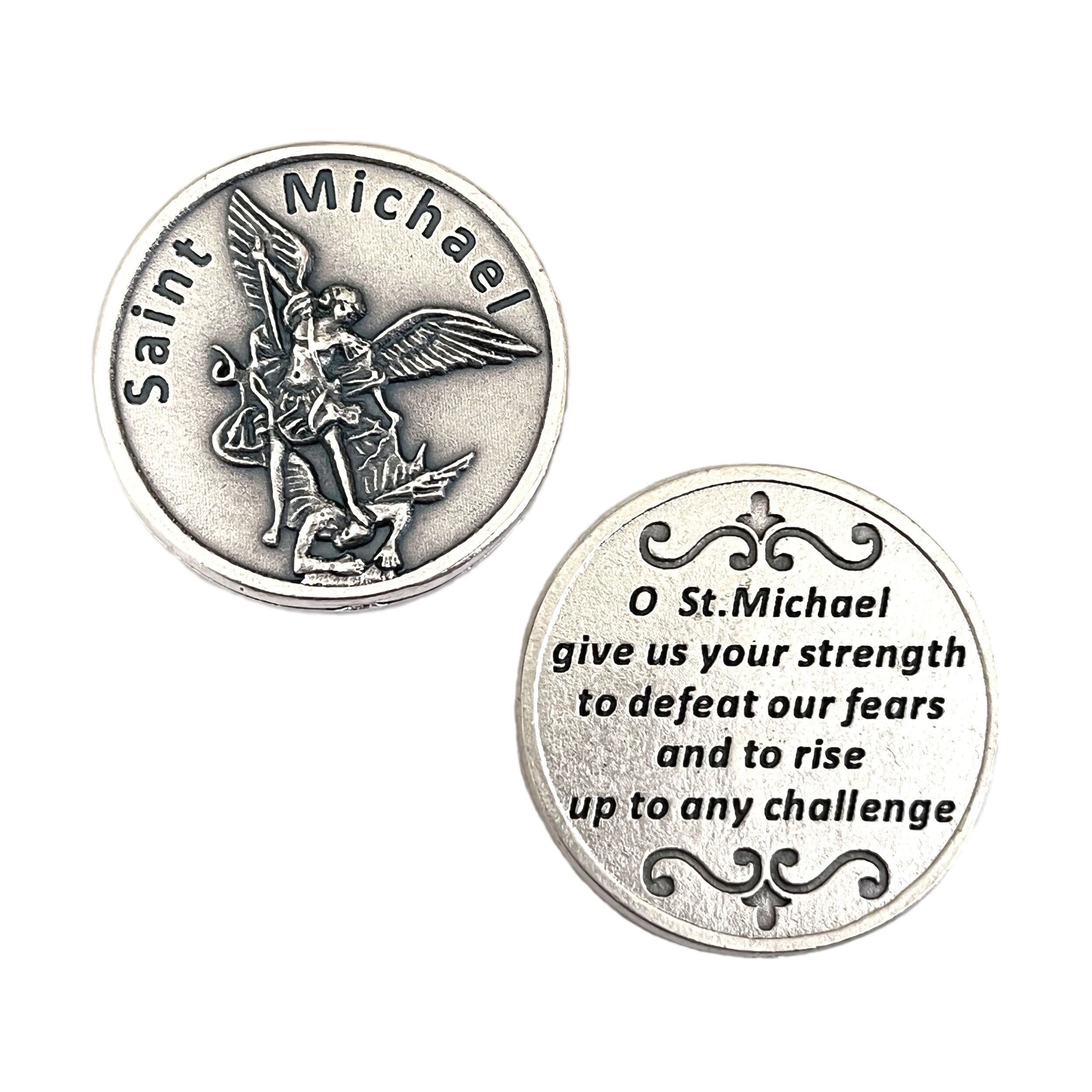 St Michael Prayer Coin Archangel Pocket Token Catholic Gifts - Etsy