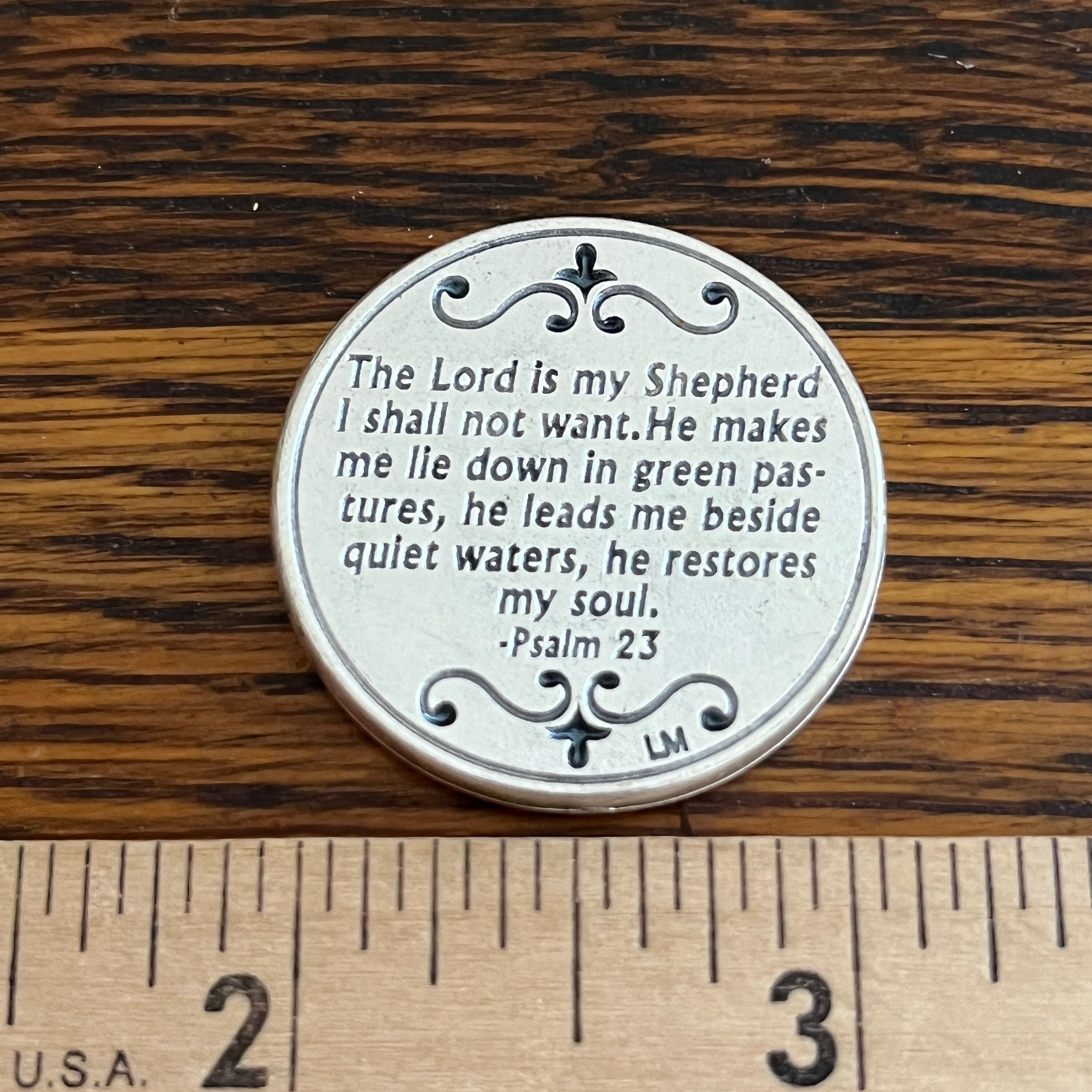 Jesus With Lamb Pocket Token Coin Christian Gifts Psalm 23 - Etsy