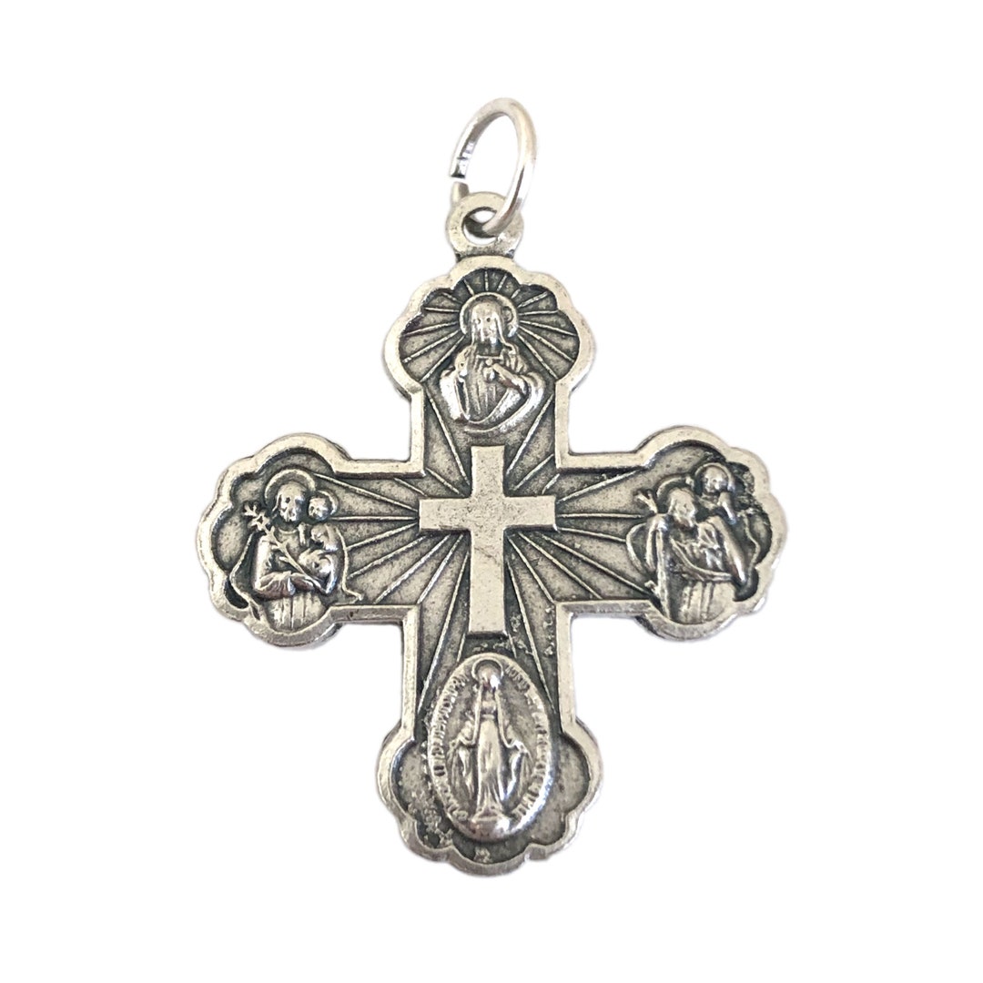 Four Way Cross Medal Catholic Gifts Rosary Parts Call a Priest - Etsy