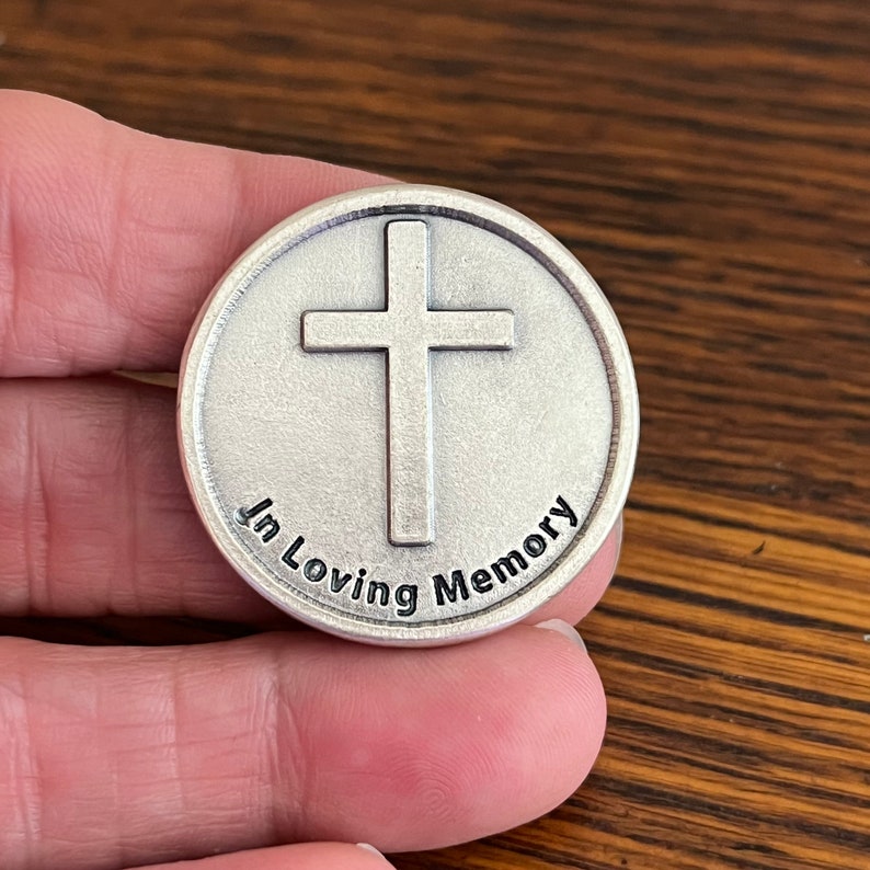 In Loving Memory Cross Pocket Token Christian Coin Remembrance - Etsy