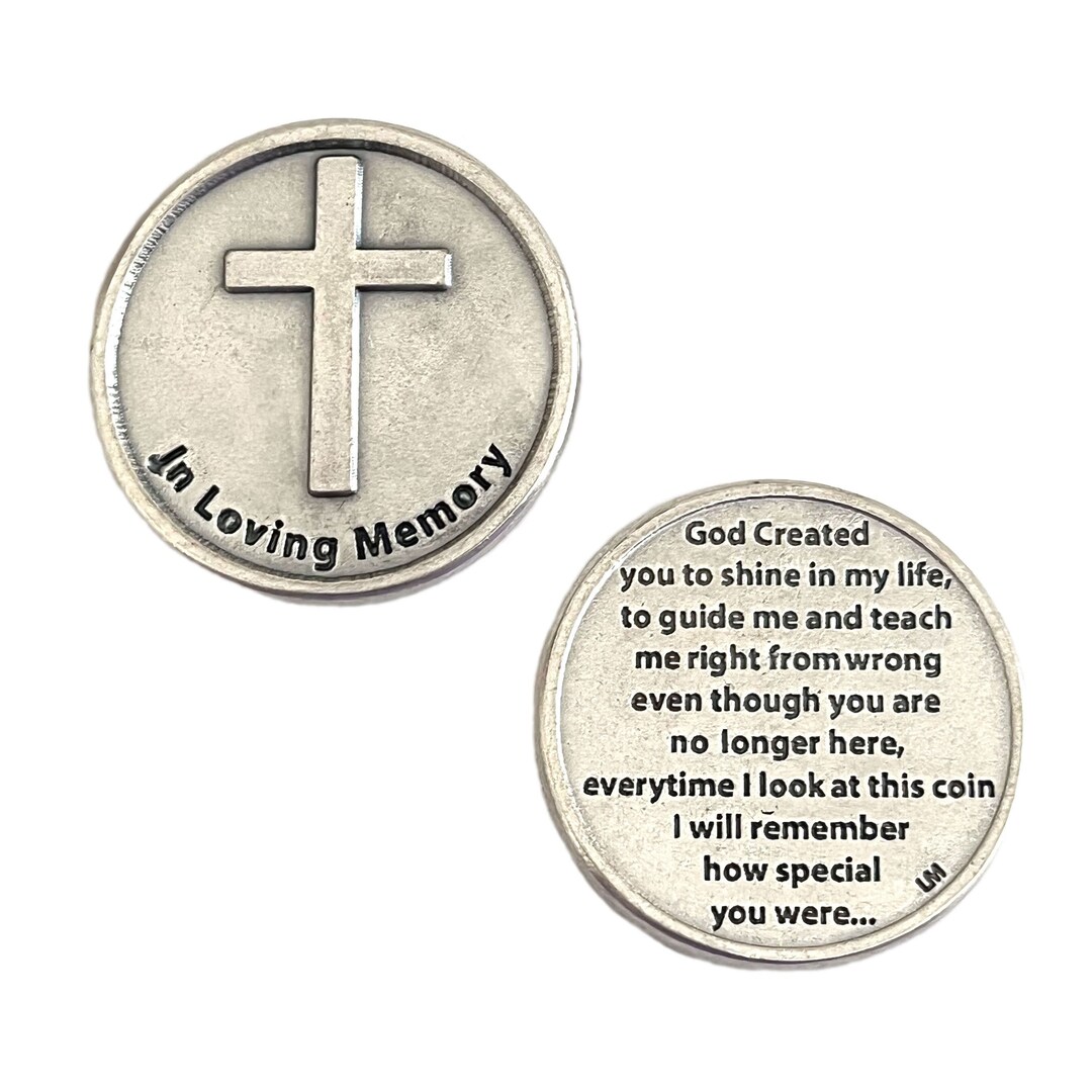 In Loving Memory Cross Pocket Token Christian Coin Remembrance Gift - Etsy