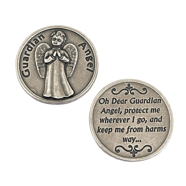 Guardian Angel Coin Pocket Prayer Token Religious Gifts - Etsy
