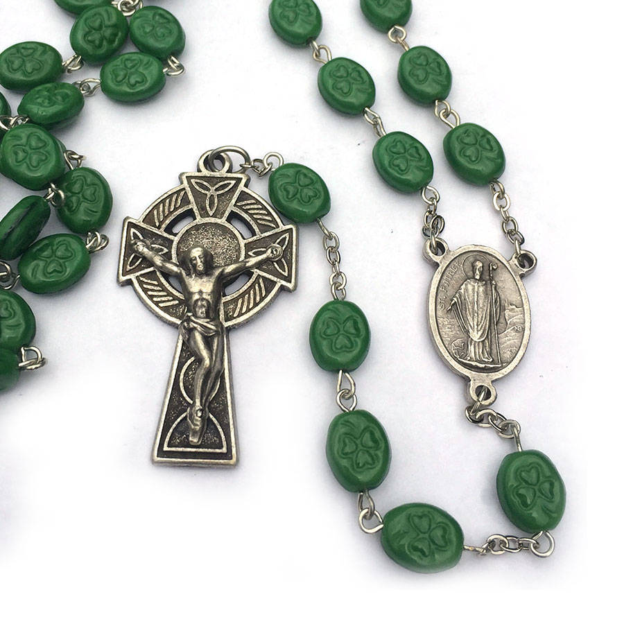 Irish Rosary Celtic Cross St Patrick Catholic Rosary Beads | Etsy