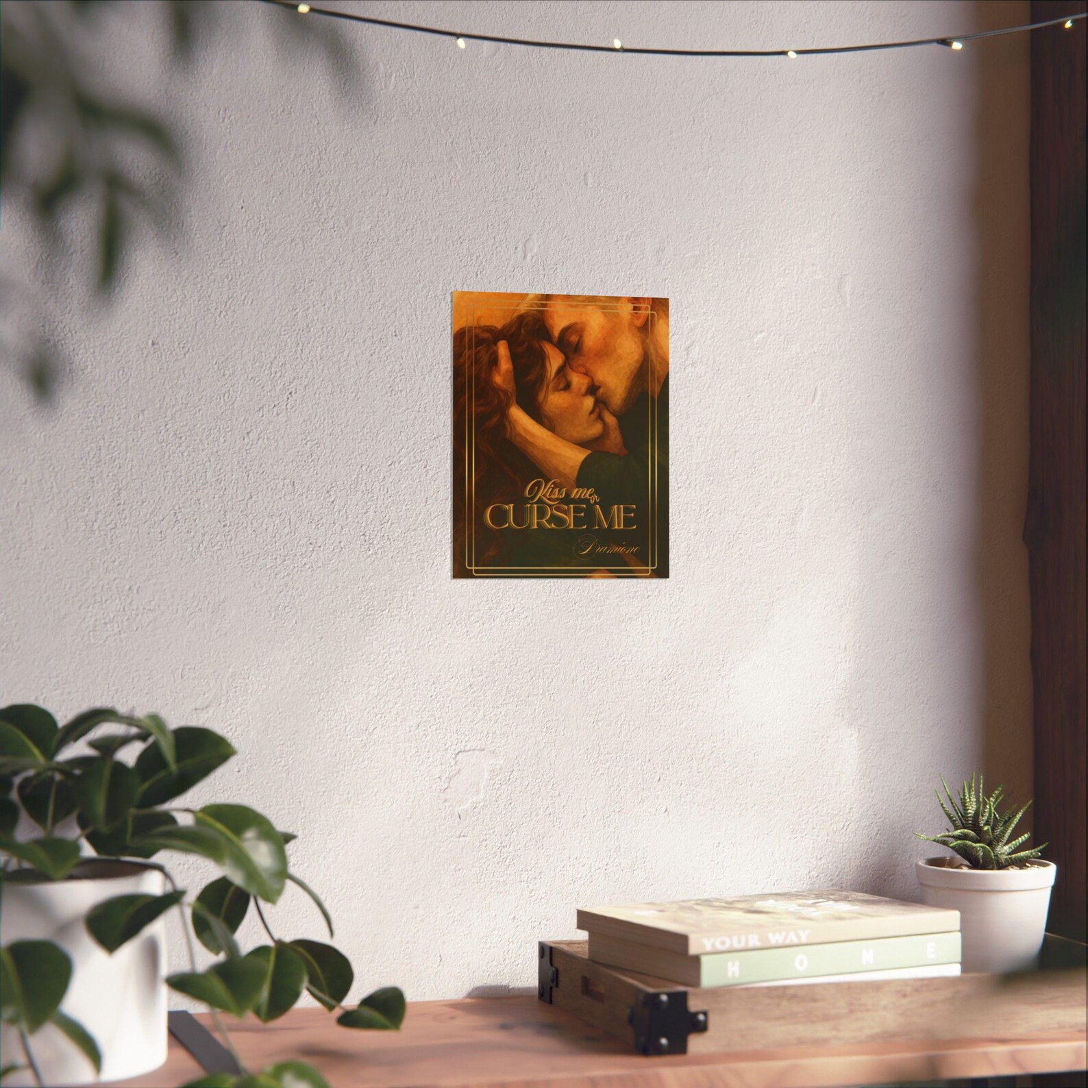 Dramione Poster | Kiss Me Curse Me Poster | Matte Vertical Romance Art ...