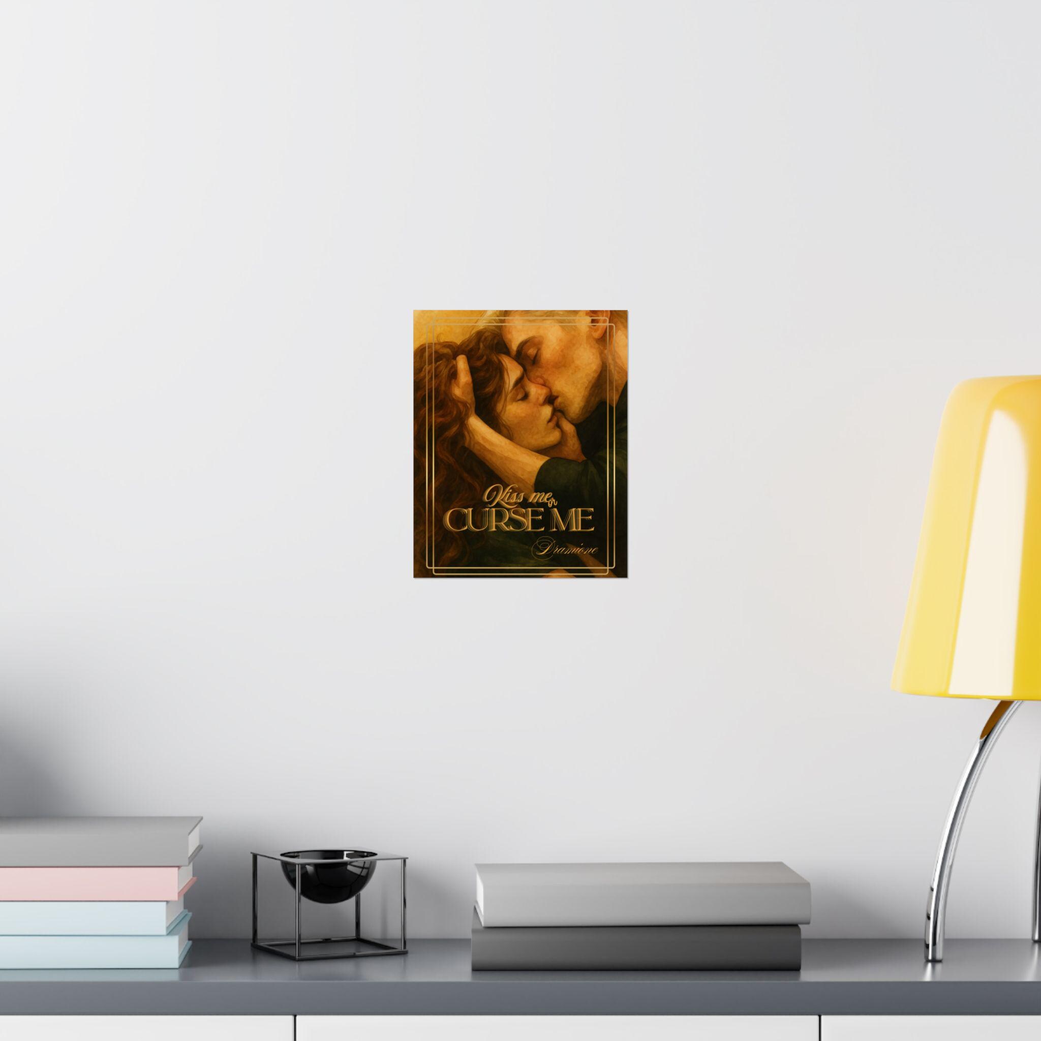 Dramione Poster | Kiss Me Curse Me Poster | Matte Vertical Romance Art ...