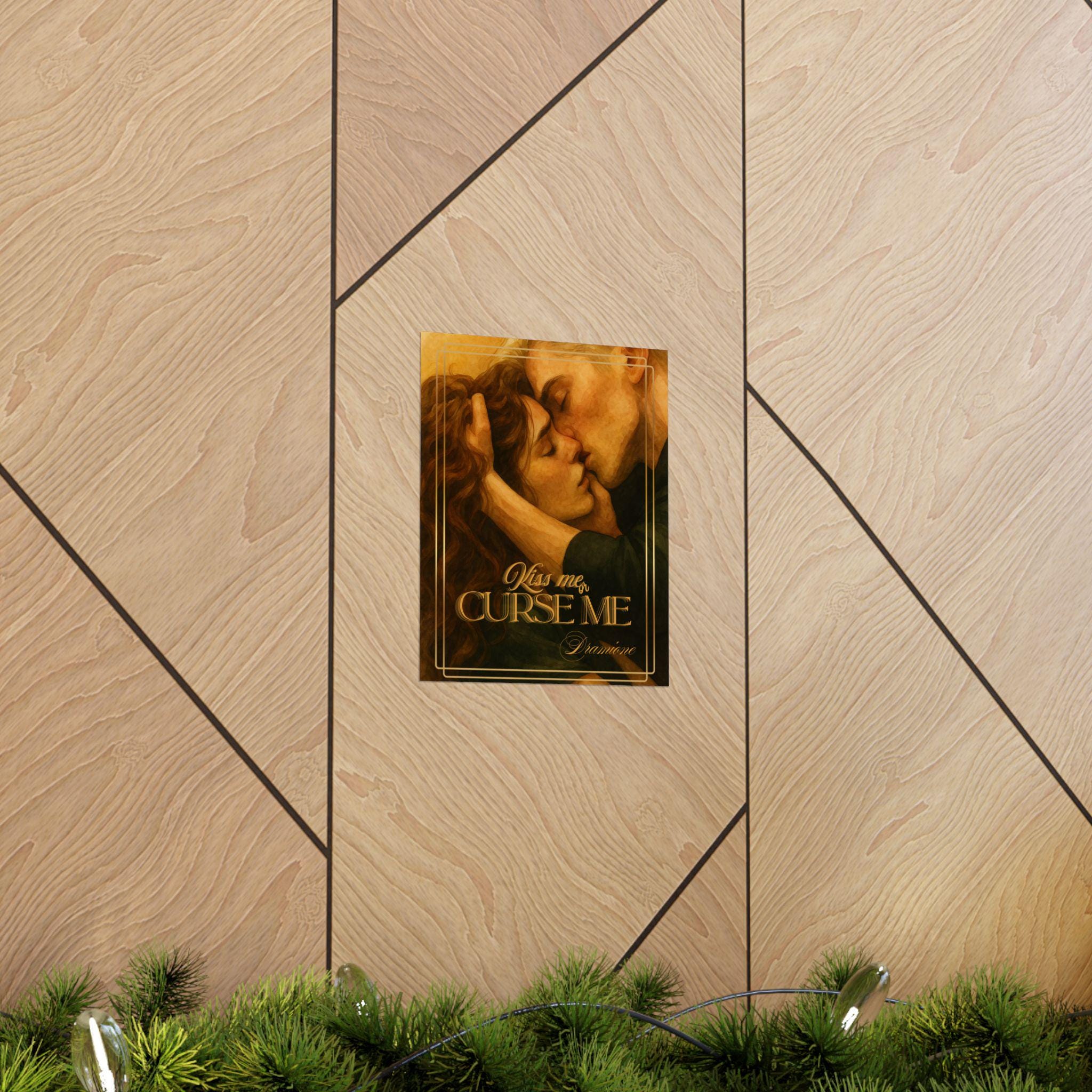Dramione Poster | Kiss Me Curse Me Poster | Matte Vertical Romance Art ...