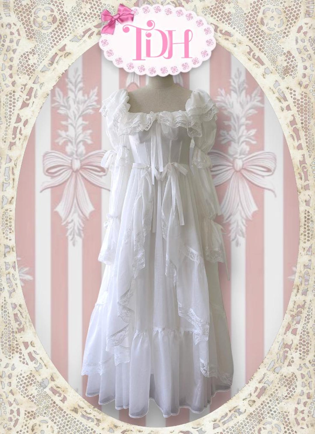 Socialite French First Love Vintage Court-style Ruffle White Corset ...