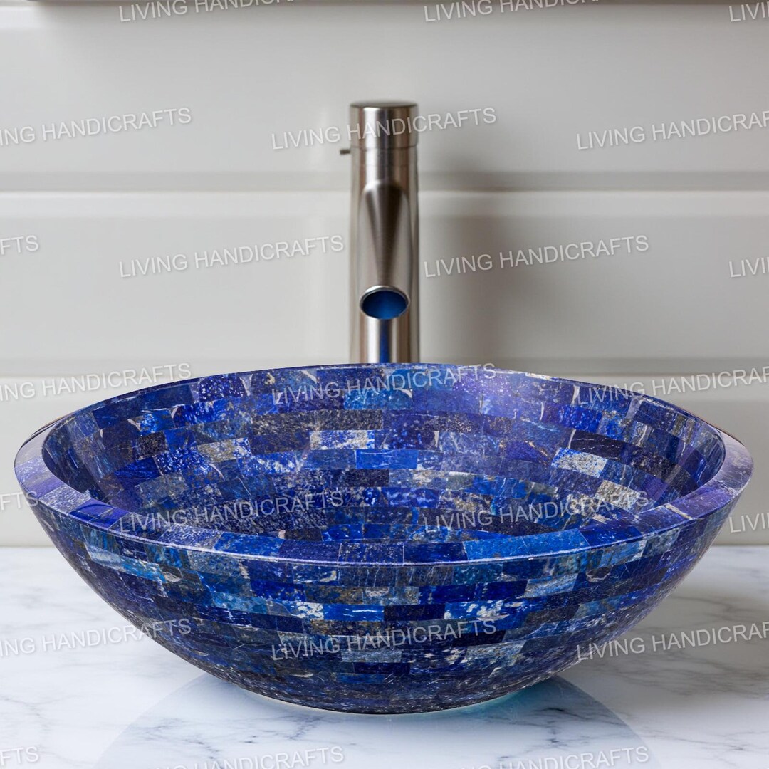 Marble Lapis Lazuli Sink, Handmade Lapis Lazuli Wash Basin, Luxury ...