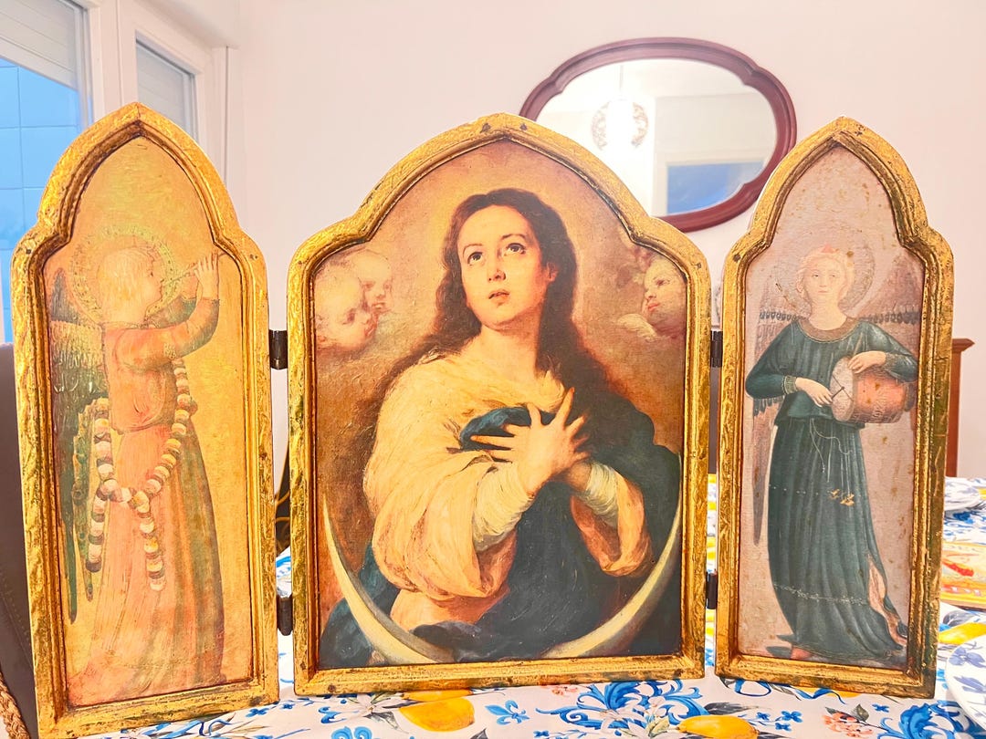 Religious Triptych of the Immaculate Conception. - Etsy