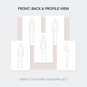 Female Fashion Croquis Printable Template | Slim Medium Woman Body for ...
