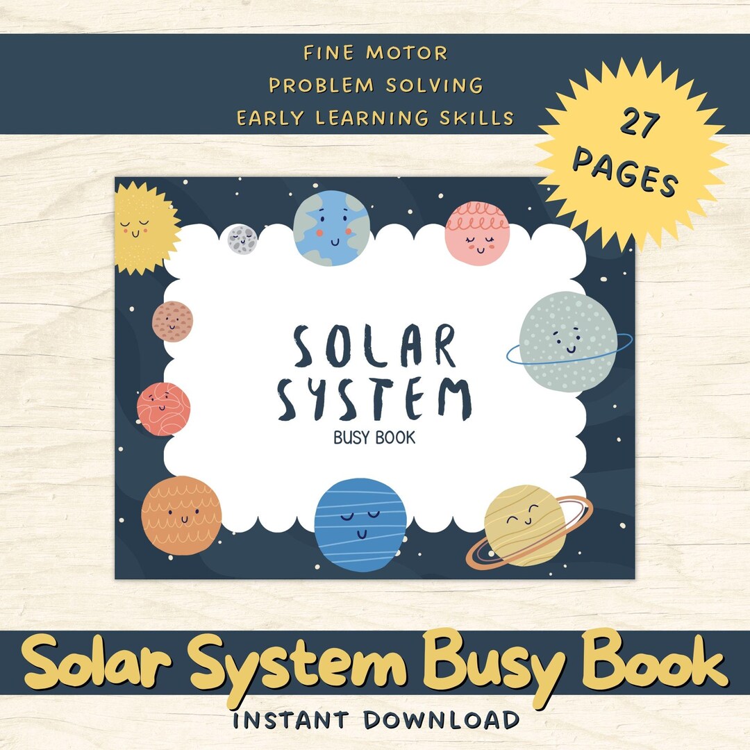Solar System Busy Book Printable Preschool Learning Binder Space Themed ...