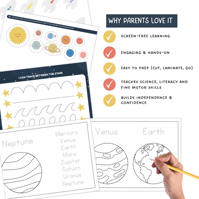 Solar System Busy Book Printable Preschool Learning Binder Space Themed ...