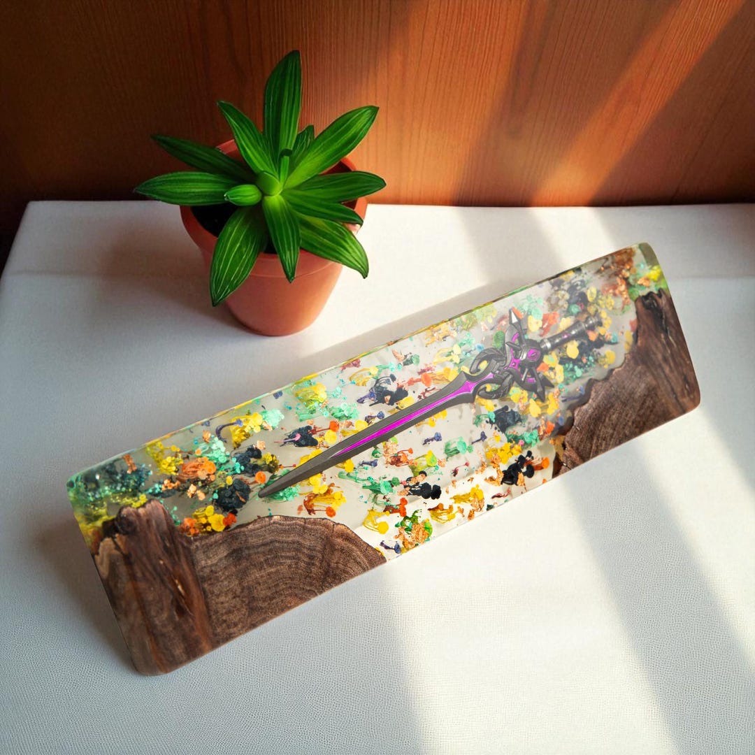 Walnut Wood Sword Inlay Wrist Rest for Mechanical Keyboards ...