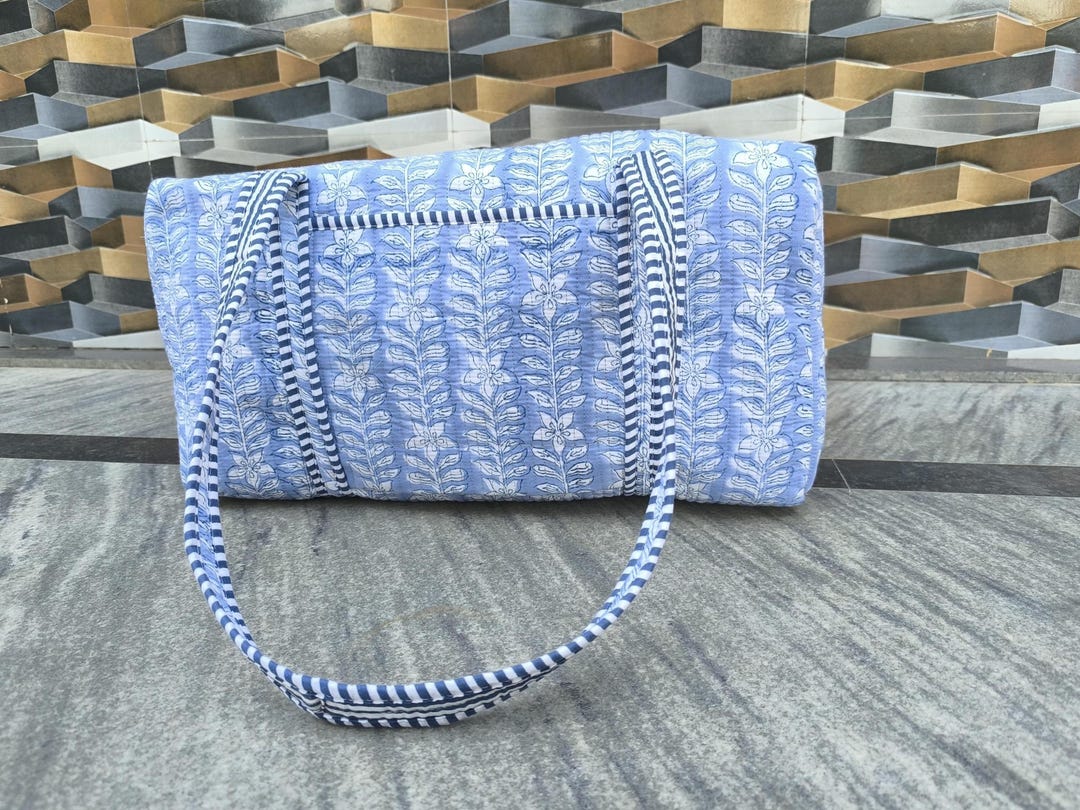 Block Print Quilted Fabric Weekender Bags for Women Gifts Handmade ...