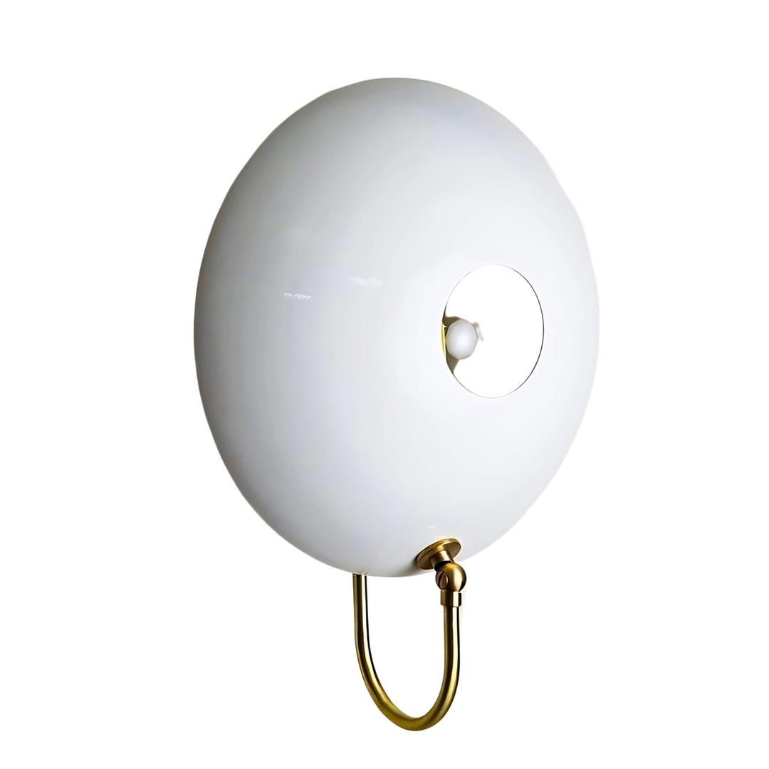 Bonbott Lunar Pod Wall Light – White Brass Globe Sconce, Modern Vintage ...