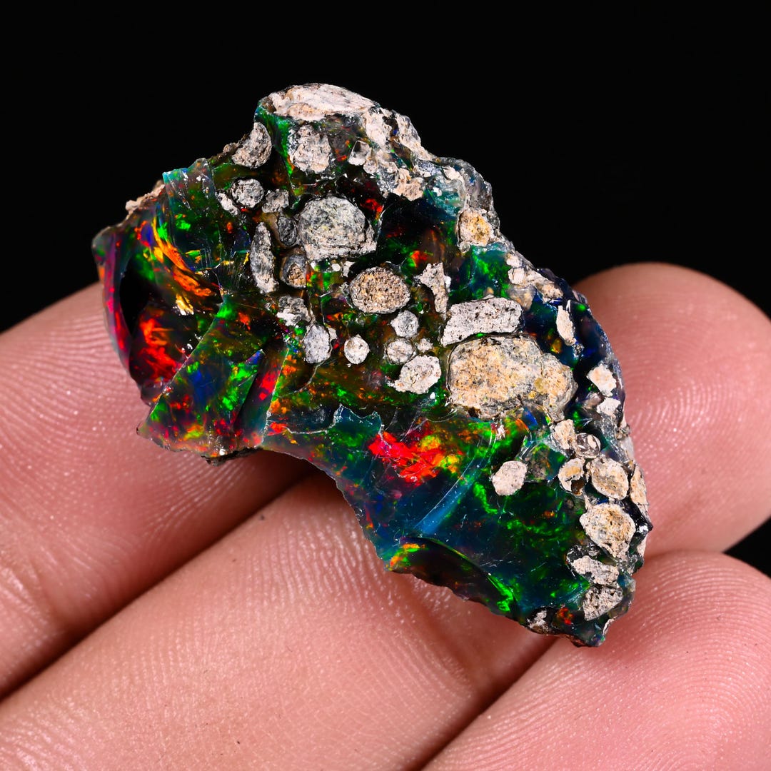Opal Rough, Natural Black Opal Raw, Opal Stone 33.00 Cts, Welo Black ...