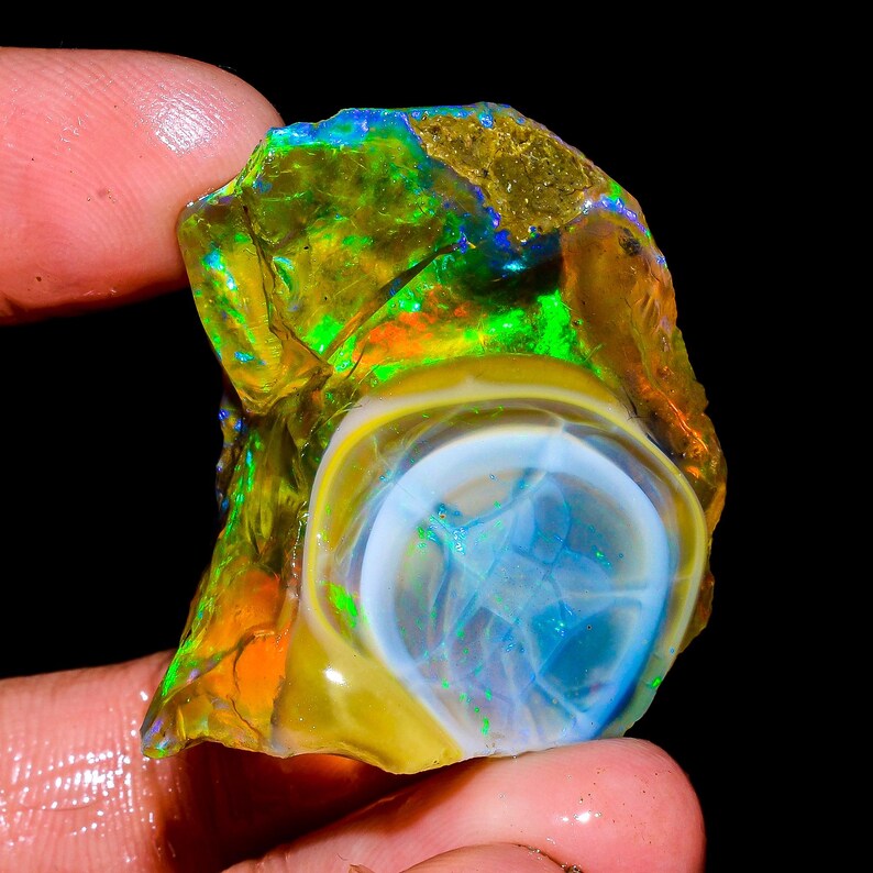 Natural Ethiopian Opal Rough Stone, Welo Opal, Oil Raw Opal Gemstone ...
