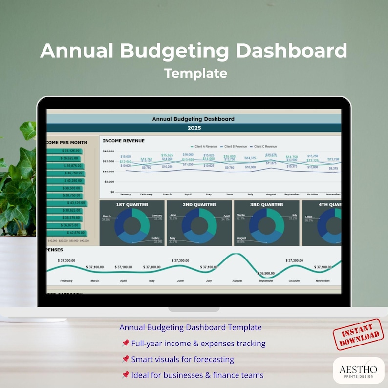Google Sheets Budget Dashboard Template for 2025 and 2026 With Visual ...