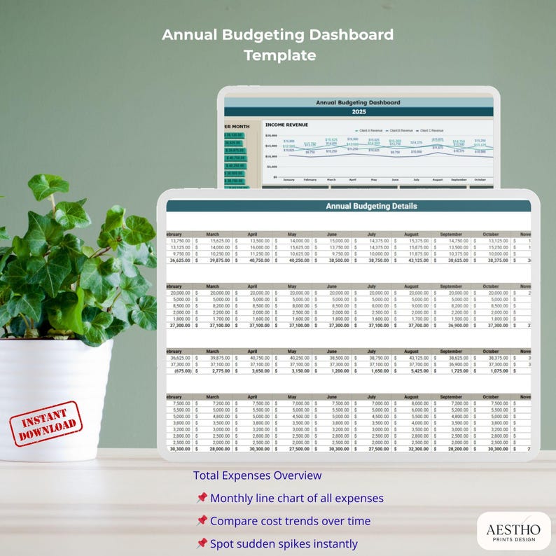 Google Sheets Budget Dashboard Template for 2025 and 2026 With Visual ...