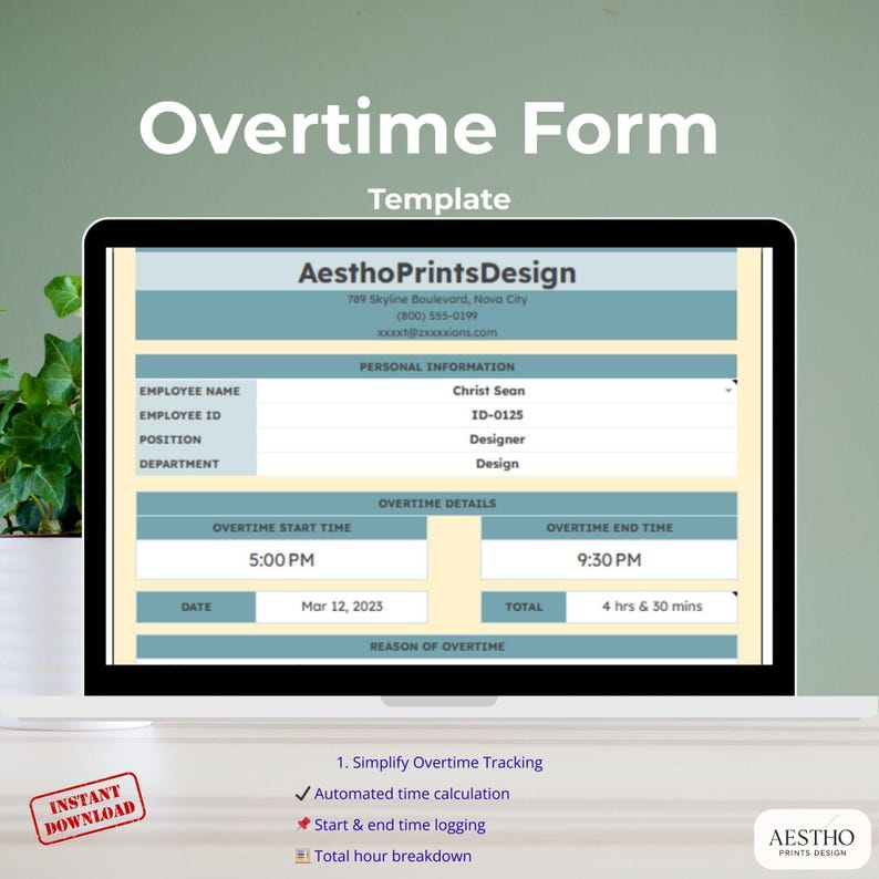 Google Sheets Overtime Form Template for Google Sheets | Track Employee ...