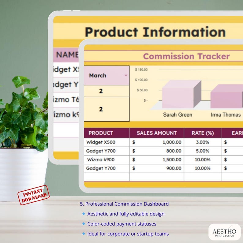 Editable Commission Tracking Google Sheets Template for Sales Teams ...