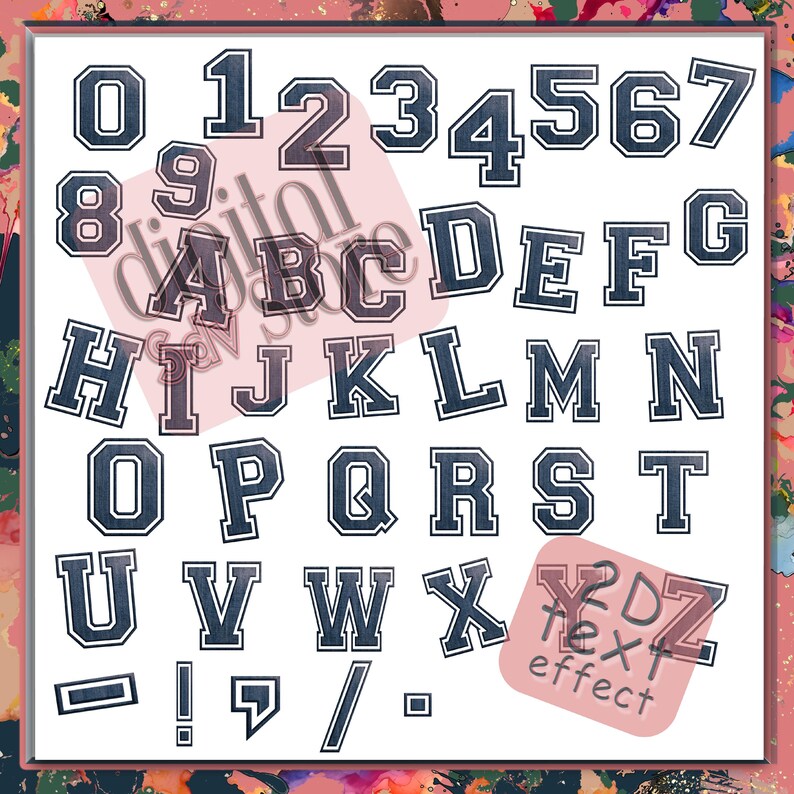 Denim Alphabet Clipart Letters | Digital Alphabet PNG JPG PDF 3000px ...