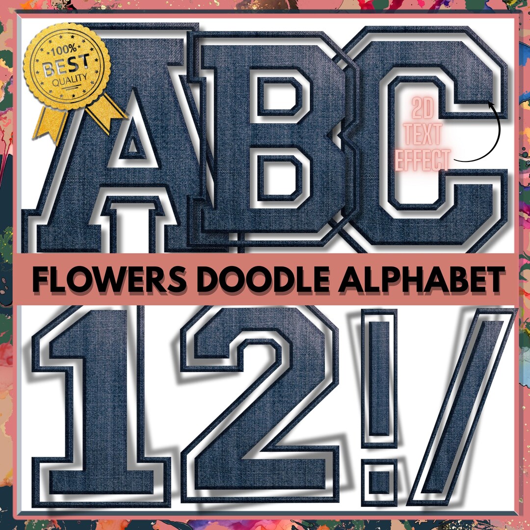 Denim Alphabet Clipart Letters | Digital Alphabet PNG JPG PDF 3000px ...