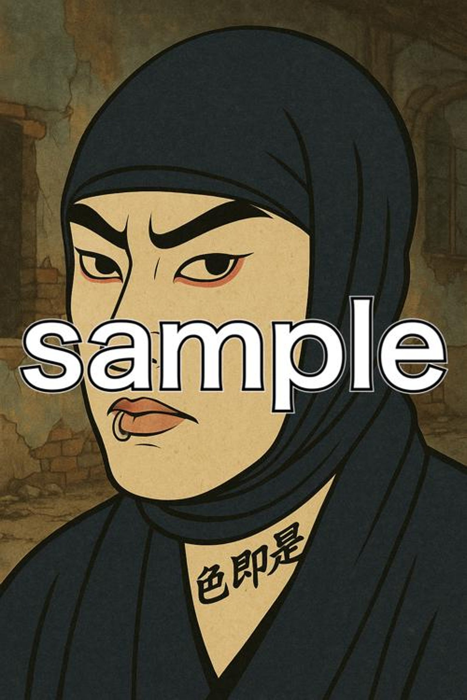 Modern Ukiyo-e Portrait Set | Samurai, Ninja & Geisha Digital Wall Art ...