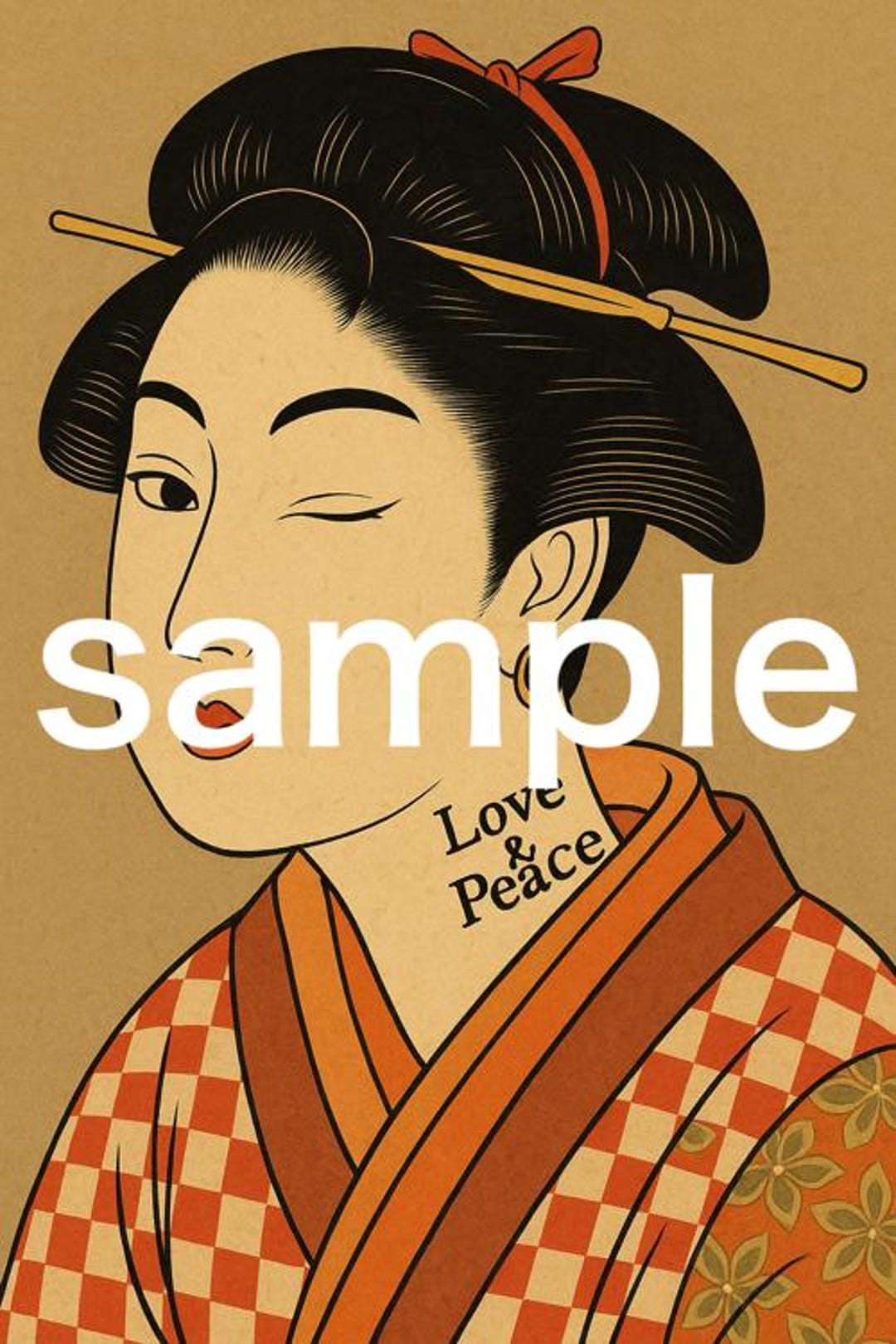 Modern Ukiyo-e Portrait Set | Samurai, Ninja & Geisha Digital Wall Art ...