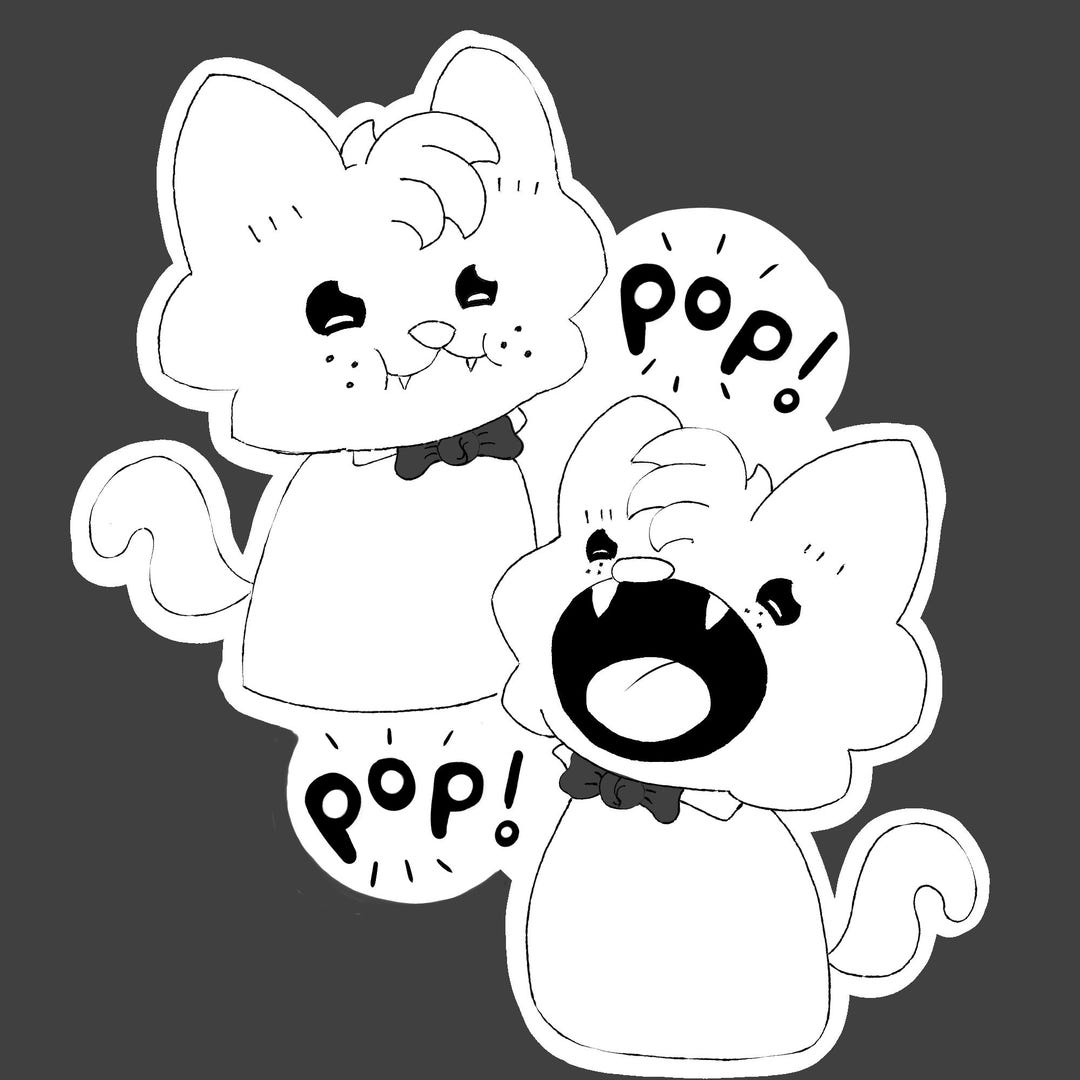 Scrunkle Pop Cat Sticker - Etsy