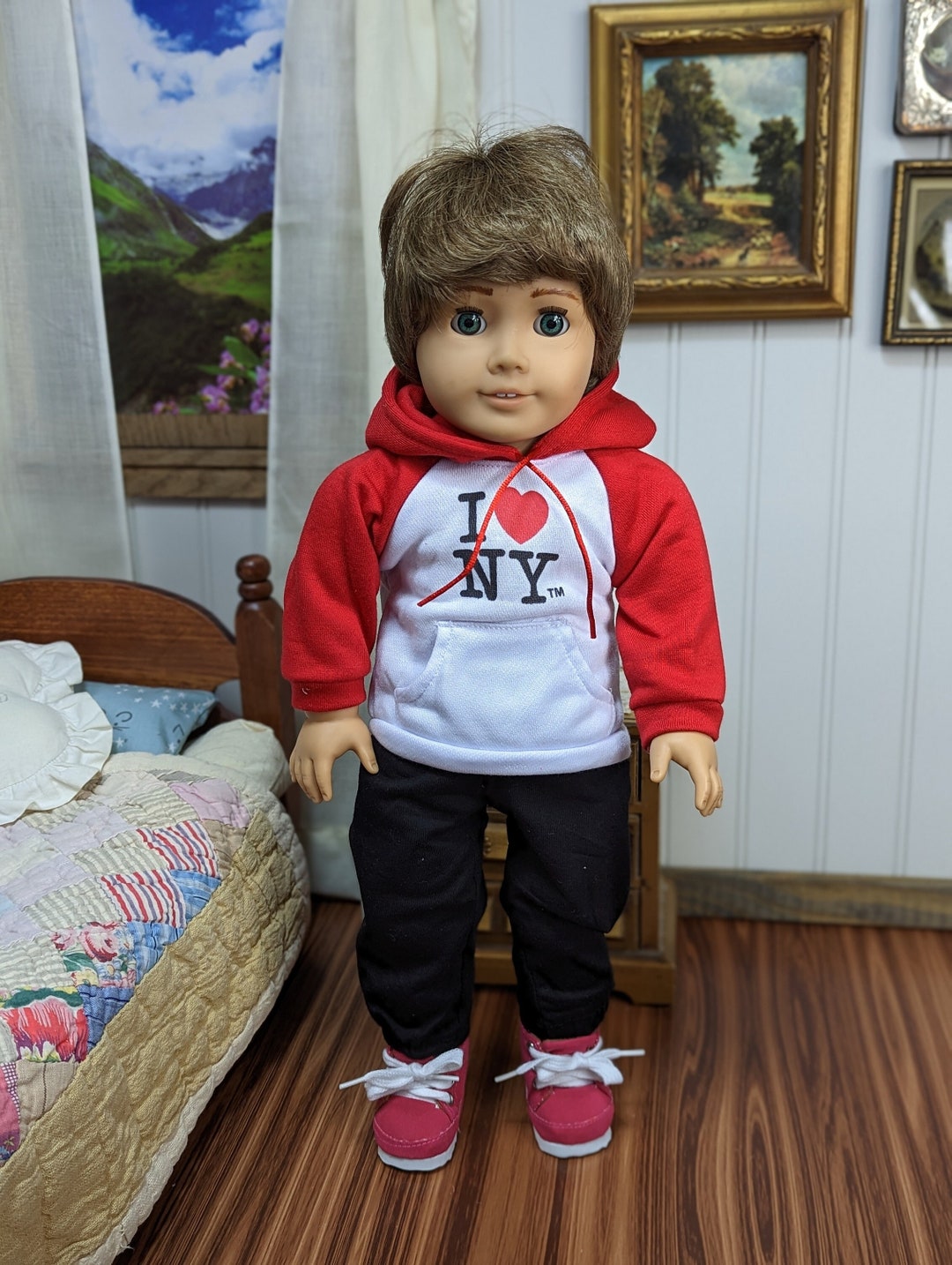 NEW One of a Kind Boy 18 Inch Doll Ethan Unique Male AG Doll Pre-loved ...